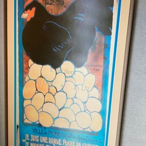 Vintage French Chicken Poster, Vintage Poultry Print, Colorful Chicken ...