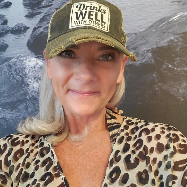 Drinks Well With Others Distressed Trucker Cap | Women's Trucker ...