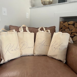 Personalized Script Tote Bag Wedding Welcome Bag - Etsy