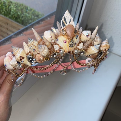 Rose Gold Princess of the Ocean Crown Mermaid Crown Shell Crown Crystal ...