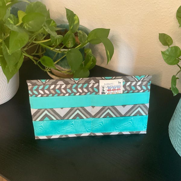 Standing Fabric Holder, Black & Red Bloom, 4 Pocket Rows, Bingo Tabs ...