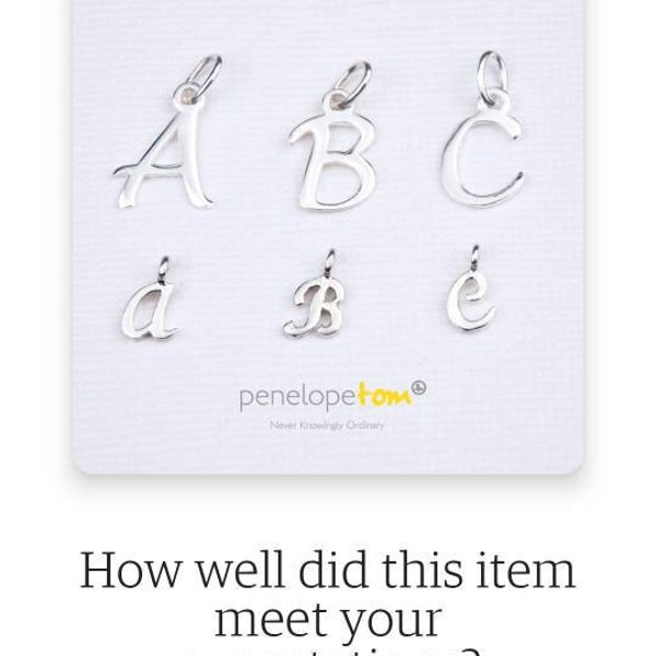 Sterling Silver Script Initial Letter Charms, Alphabet Charms for ...