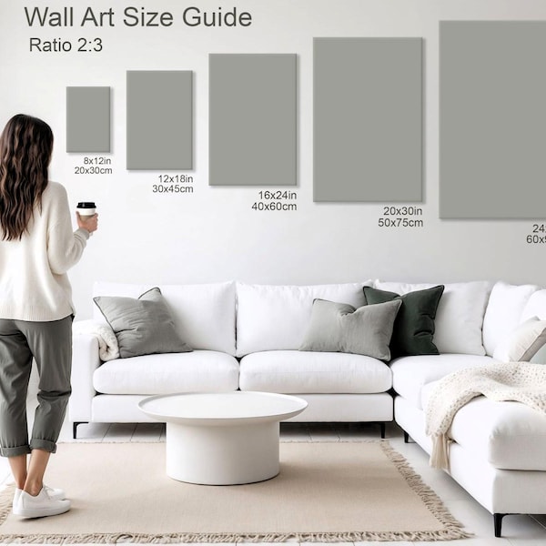 Portrait Wall Art Size Guide Ratio 2:3, Wall Art Size Guide, Wall Art ...