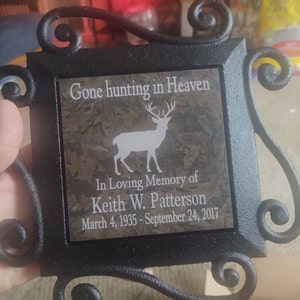 Personalized Hunting in Heaven Memorial Garden Stake, Deer Memorial ...