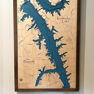 Monroe Lake Custom Wood Map Depth Map Wood Map Gift Art - Etsy