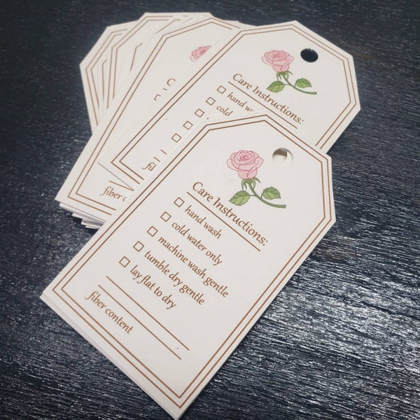 Printable Care Instruction Tags for Knitted and Crochet Items-washing ...
