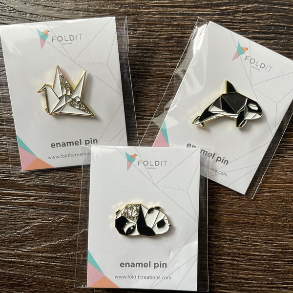 Origami Paper Crane Enamel Pin, Japanese Style Gift - Etsy