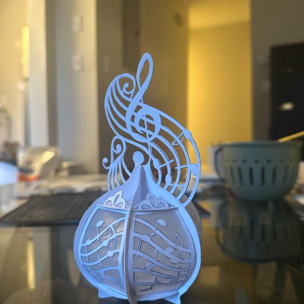 3D SVG Music Symbols Round Paper Cut Lantern, G Clef Luminary, Lightbox ...