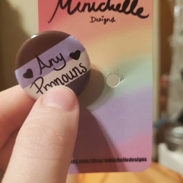 Gender Apathetic Pride Flag Pronoun Pin Back Button| They/them | Any ...