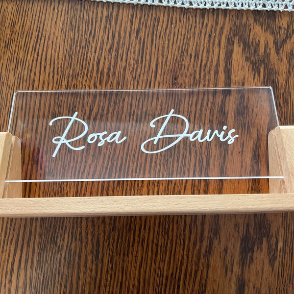 Acrylic Name Plate Light Personalized, LED Light With Wave Pattern ...