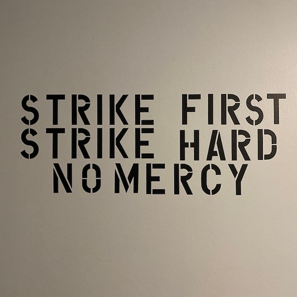 Cobra Kai Strike First Strike Hard No Mercy Wall Decal Sticker Stencil ...