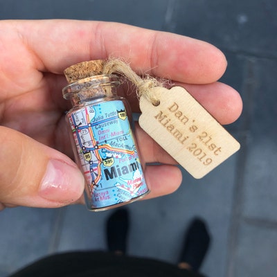 Christmas Bauble Custom Map Message Bottle Personalised Map in A Bottle ...