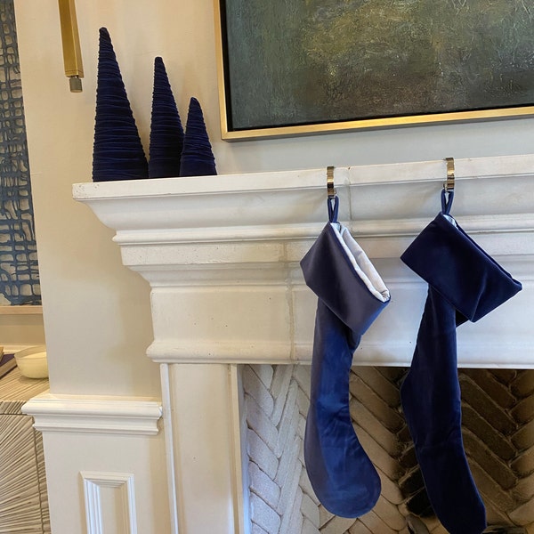 Velvet Trees Set of 3 Navy, Wedding Decor, Minimalist Mantel Decor ...