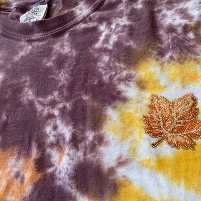 Autumn Fall Leaf Applique Patch Brown and Tan Maple Leaf 2-3/8 iron On ...