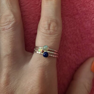 Labradorite Stacking Ring, Labradorite Ring, Natural Gemstone Ring ...