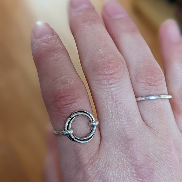 Custom Open Circle Ring, Sterling Silver, Personalized Sizing, Circle ...