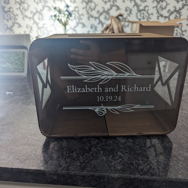 Crafted Memories, Personalized Wood and Acrylic Card Box for Your ...