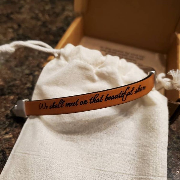 Personalized Leather Bracelet - Custom Leather Bracelet - Engraved ...