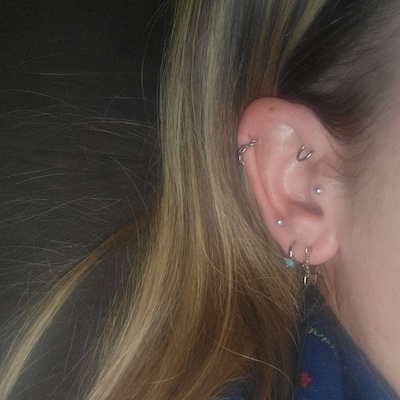 Conch Earring Sterling Silver Threader Earrings & Cubic Zirconia Wave ...