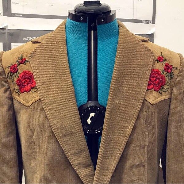 Vintage Black Satin Western Tie Mid Century Cowboy Style Colonel ...