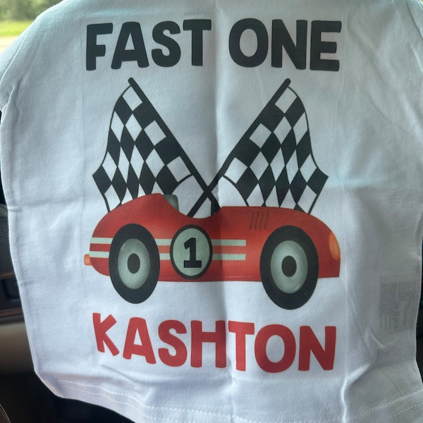 Fast One 1st Birthday Race Car Shirt, Racecar Birthday Shirt, Birthday ...