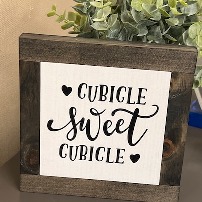 Cubicle Sweet Cubicle Sign, Office Desk Decor, Funny Office Space Sign ...