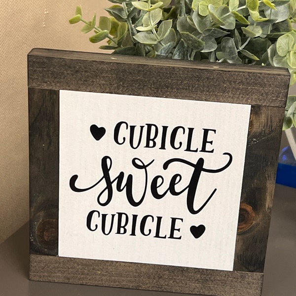 Cubicle Sweet Cubicle Sign, Office Desk Decor, Funny Office Space Sign ...