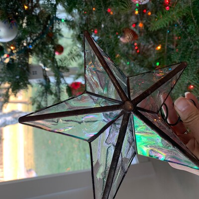 Glass Tree Topper, Christmas Star Tree Topper Christmas Ornament - Etsy