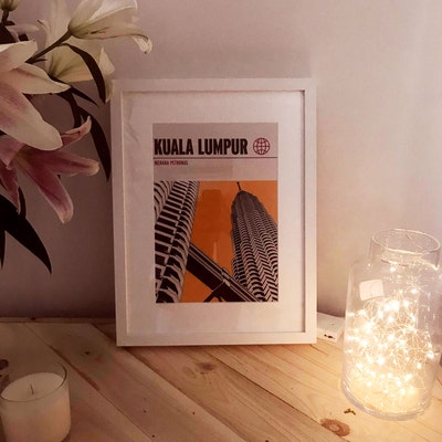 Kuala Lumpur Print, Graphic Travel Poster - Etsy