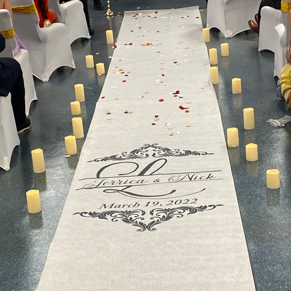 Custom Personalized Aisle Runner Wedding Aisle Runner MAE32/ENT Plain ...