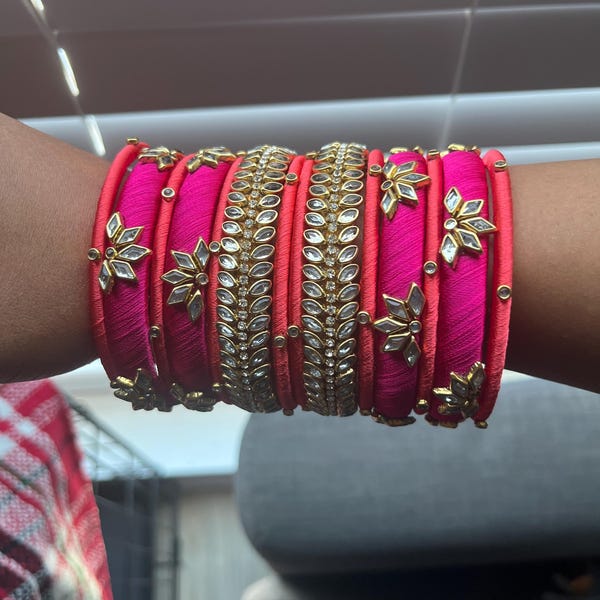Multicolor Silk Thread Bangles for Wedding| Pooja Return Gifts ...