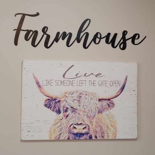 Farmhouse Wall Decor | Cow Sign | Farmhouse Sign | Cow Decor ...