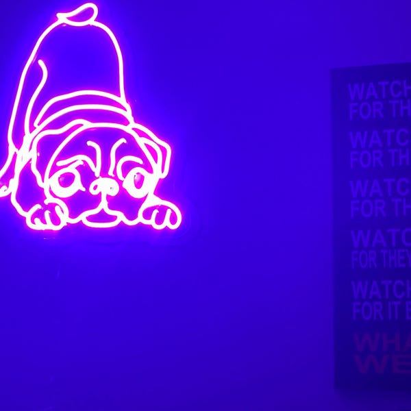 Pug Yoga Pose Led Sign, Pug Dog Neon Sign, Wall Decor, Cute Pug Led ...