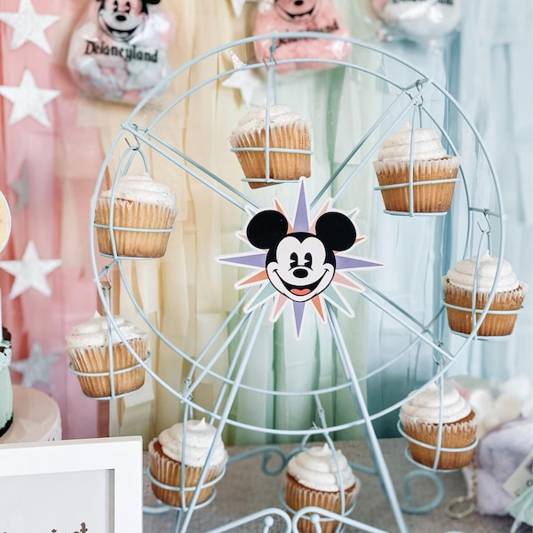 Printable Mickey's Fun Wheel Label, Mickey Birthday, Disneyland Party ...