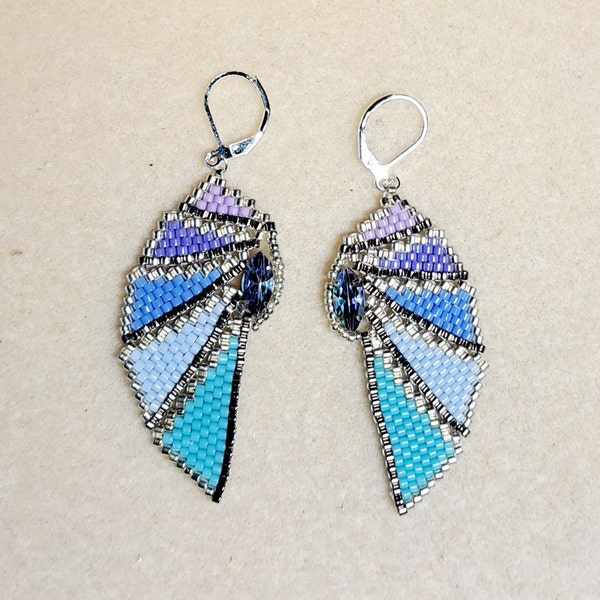 Beading Tutorial - Wings- Beaded Earrings in Two Sizes - Etsy