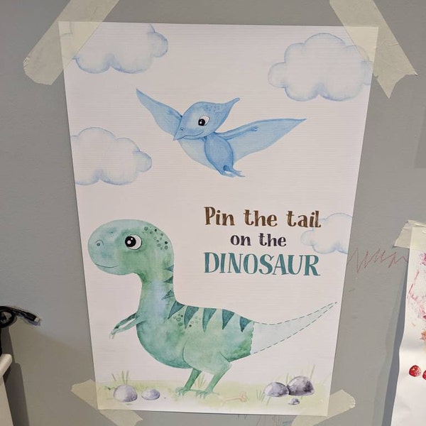 Dinosaur Birthday Party Game Pin the Tail on the Dinosaur Printable ...