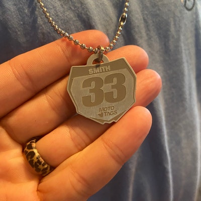 Aluminum Dirt Bike Number Plate Necklace With Personalized Graphics - Etsy