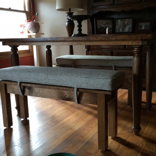 Lancaster Harvest Farmhouse Bench, Rustic Solid Wood Bench - Etsy