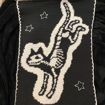 Goodnight Kitty Crochet Tapestry Pattern / Wall Hanging / Wall Art ...