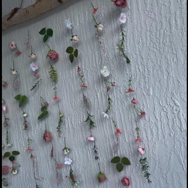Hanging Flower Garland, Wildflower Garland, Hanging Flowers, Wedding ...