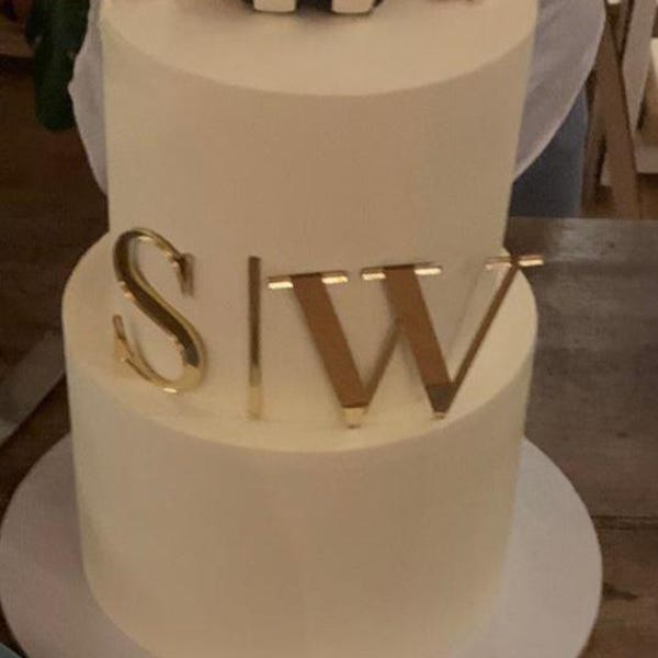 Acrylic Wedding Cake Monogram Personalisation- Cake Topper- Wedding ...