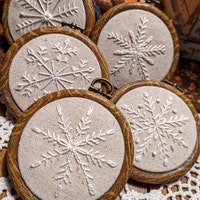 Five Snowflakes Christmas Embroidery Pattern Video Tutorial, Beginner Embroidery PDF Pattern ...