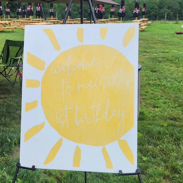 Sunshine Welcome Sign Template | Our Little Sunshine Birthday Party ...