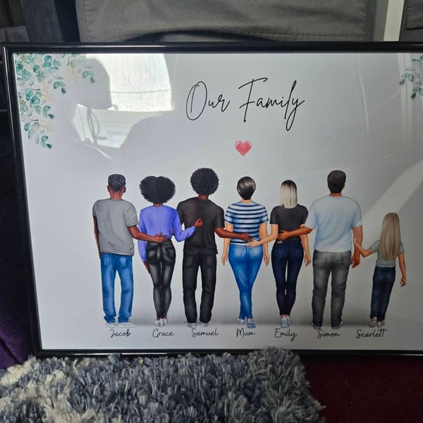 Personalised Family Print Custom Family Art Print Personalised Family ...