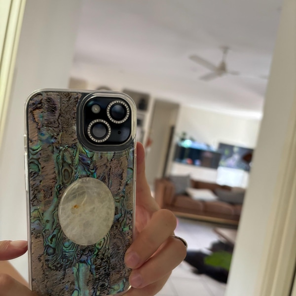 Abalone Shell Phone Case Iridescent Cover for iPhone 16 15 14 13 12 11 Pro Max /16pro/16promax ...