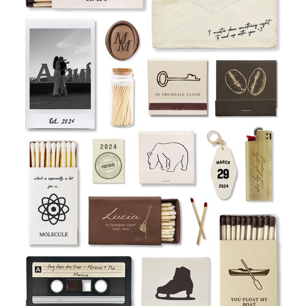 Custom Matchbook Art Print Template, Printable DIY Matchboxes Poster, 1 ...
