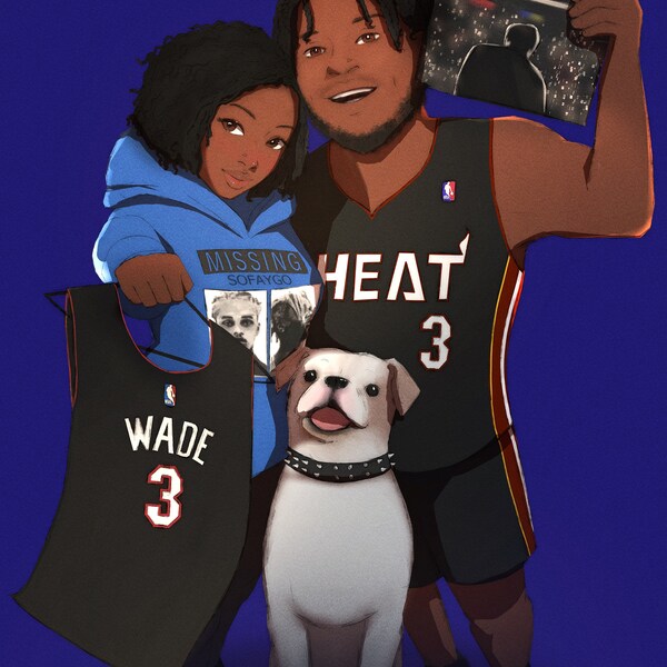 Cozy Custom Digital Portrait Drawing Cute Personalized Commission Anime ...