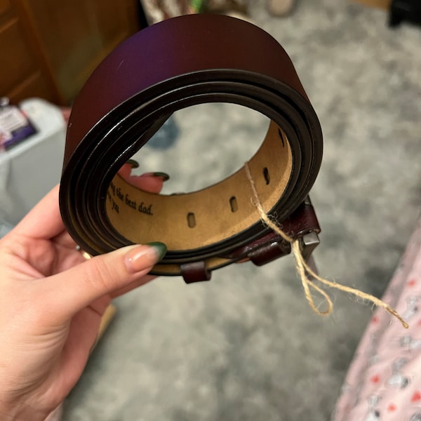 Custom Handmade Belt for Dad, Engraved Leather Belt for 3rd Anniversary ...