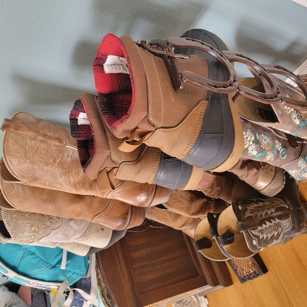 Horseshoe Boot Rack. Boot Rack, Boot Storage, Cowboy Boot Organizer ...
