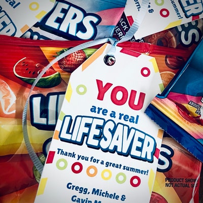 Lifesaver Thank You Gift Tags Printable Teacher Appreciation Week Nurse ...